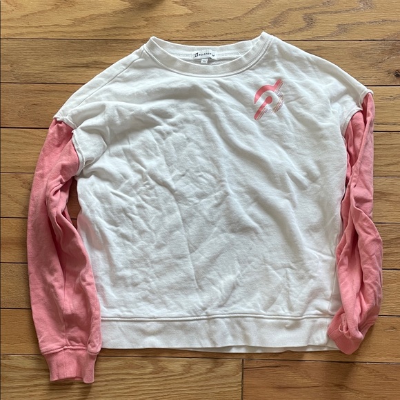 Peloton | Tops | Peloton White Sweatshirt With Pink Logo | Poshmark